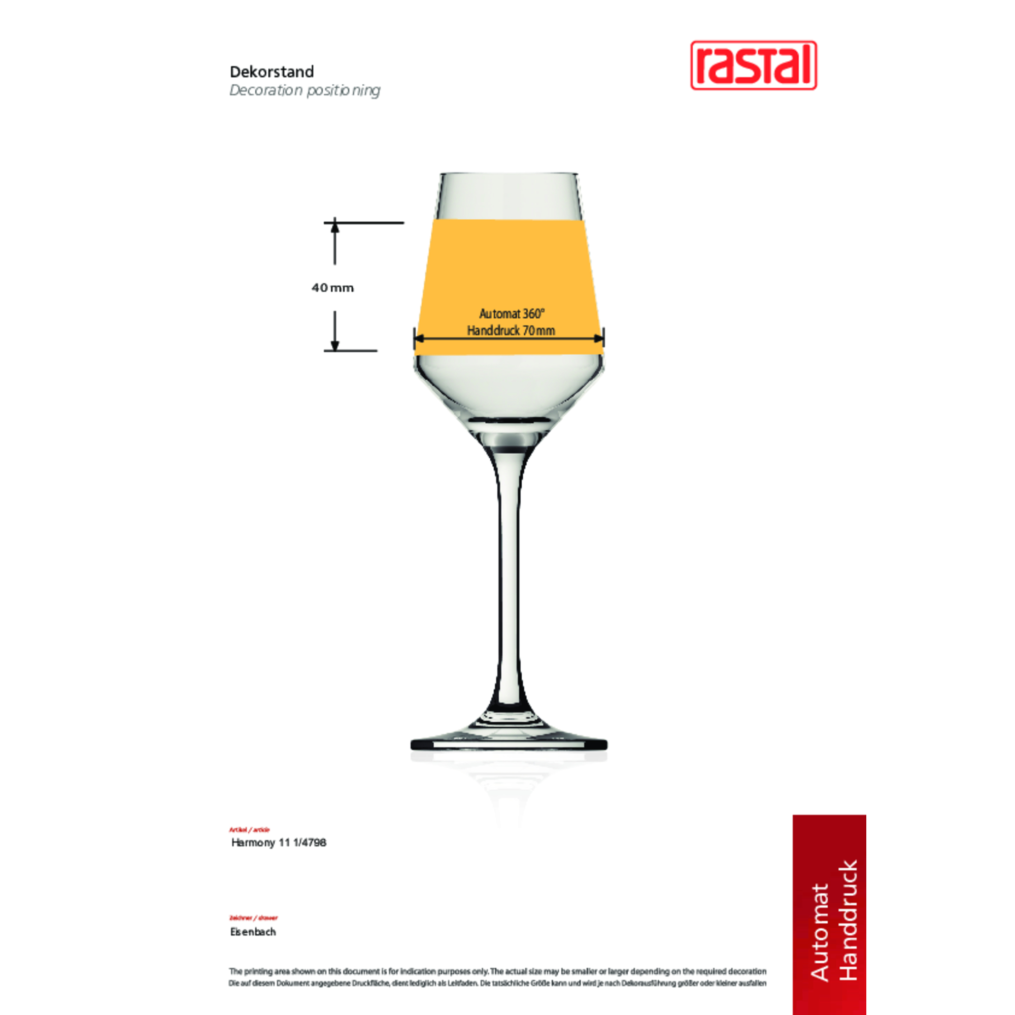 RASTAL Harmony 11 Spirituose (115 ml, klar, Glas, 90g) als ...