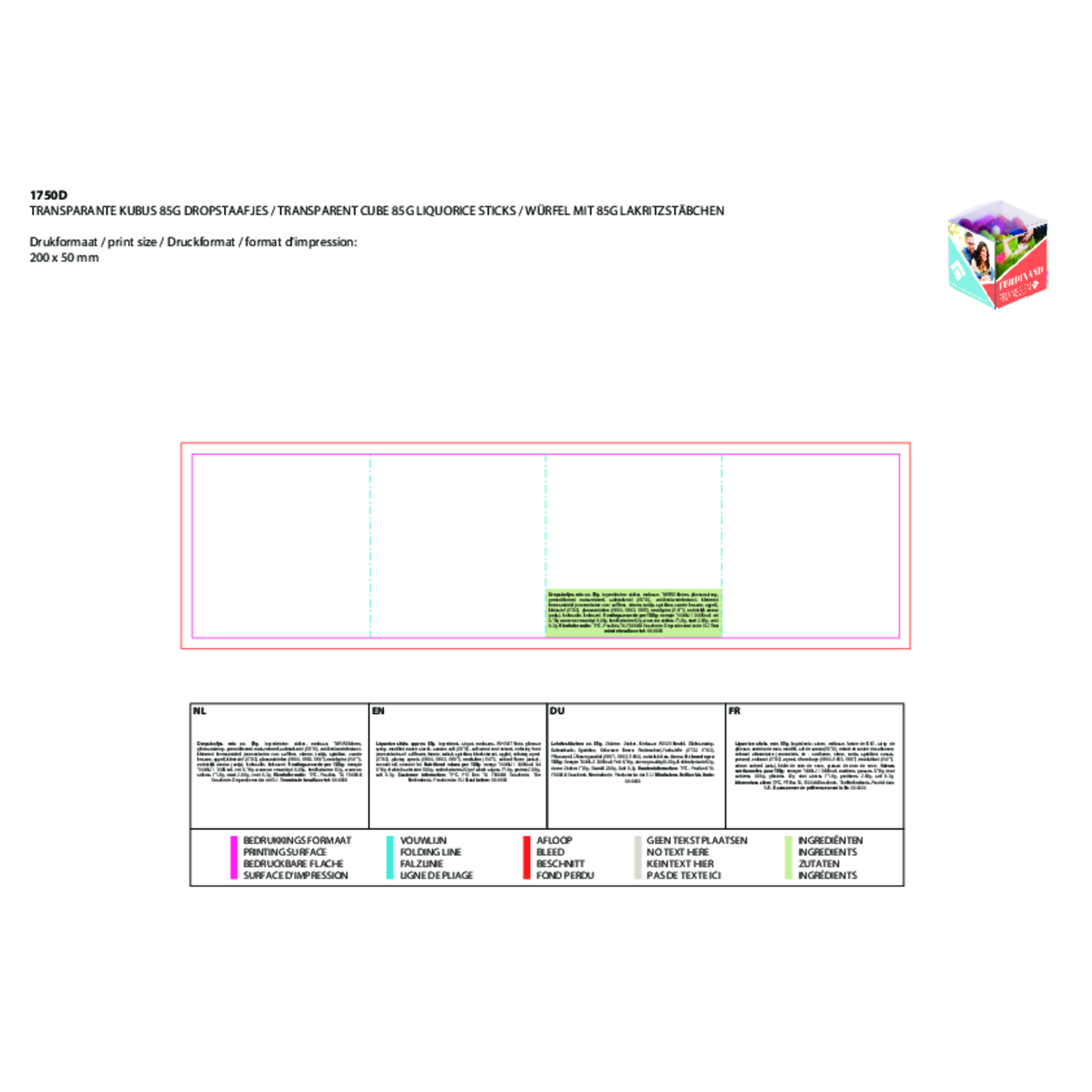 Transparente Würfel mit Lakritzstäbchen (transparant, Kunststoff, 88g ...