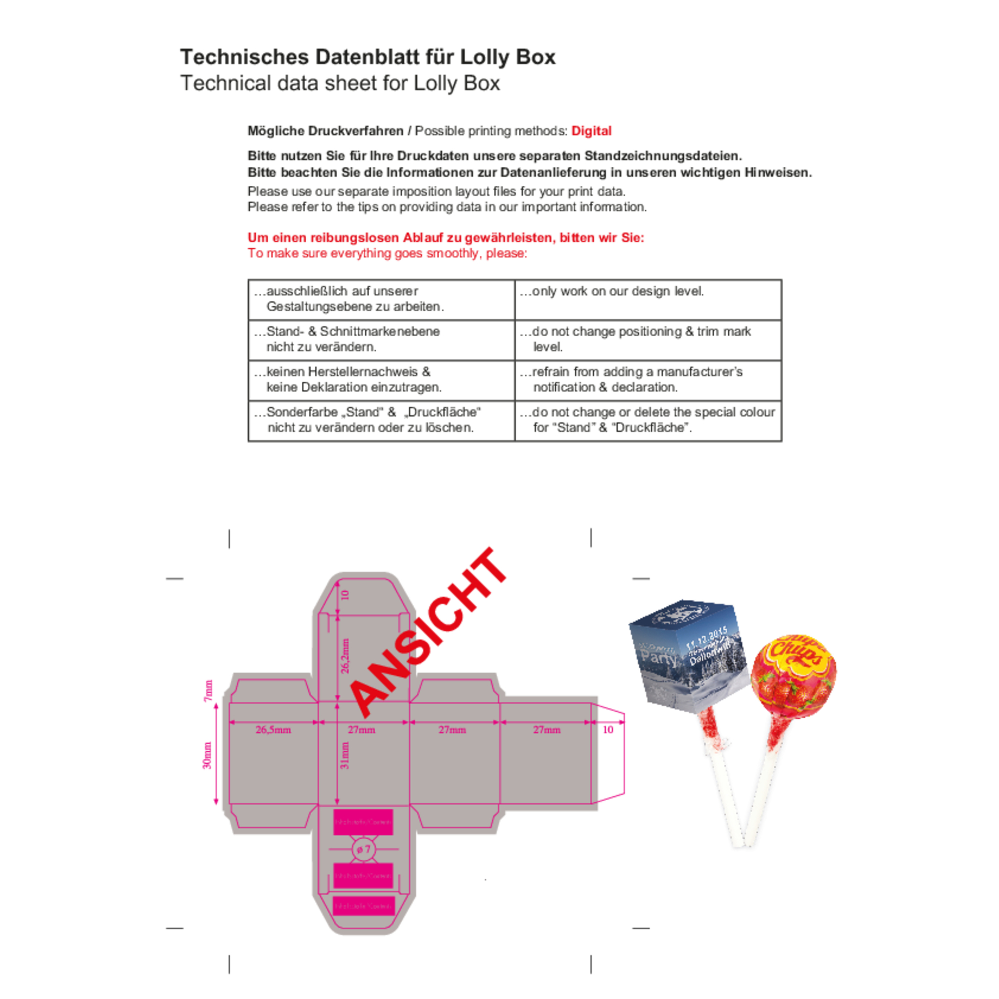 CHUPA CHUPS Lolly Box Kugel Lolly, Fruchtmischung (Werbebox aus weißem ...