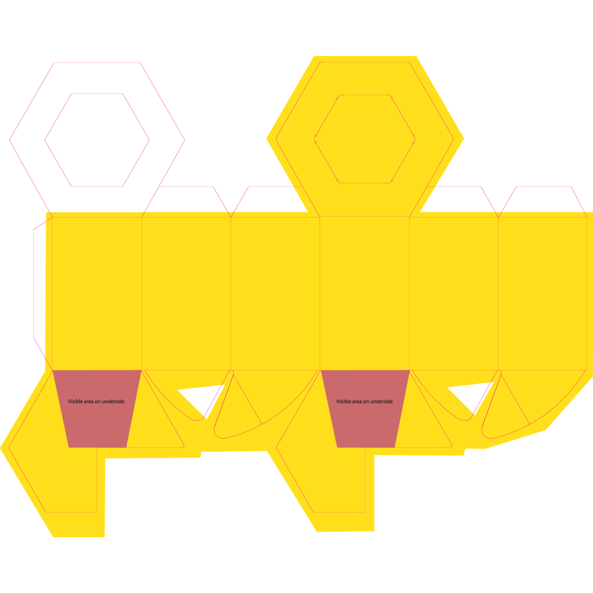 Hexagonal (weiß, Karton Simcote, GC2 300g/m2 0,55 micron, 145g) als ...