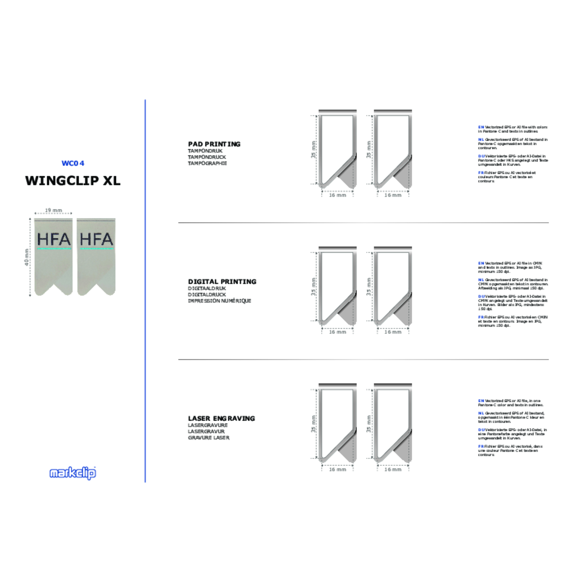 Büroklammer Wingclip XL (silber, Rostfrei Federbandstahl, 2g) als ...
