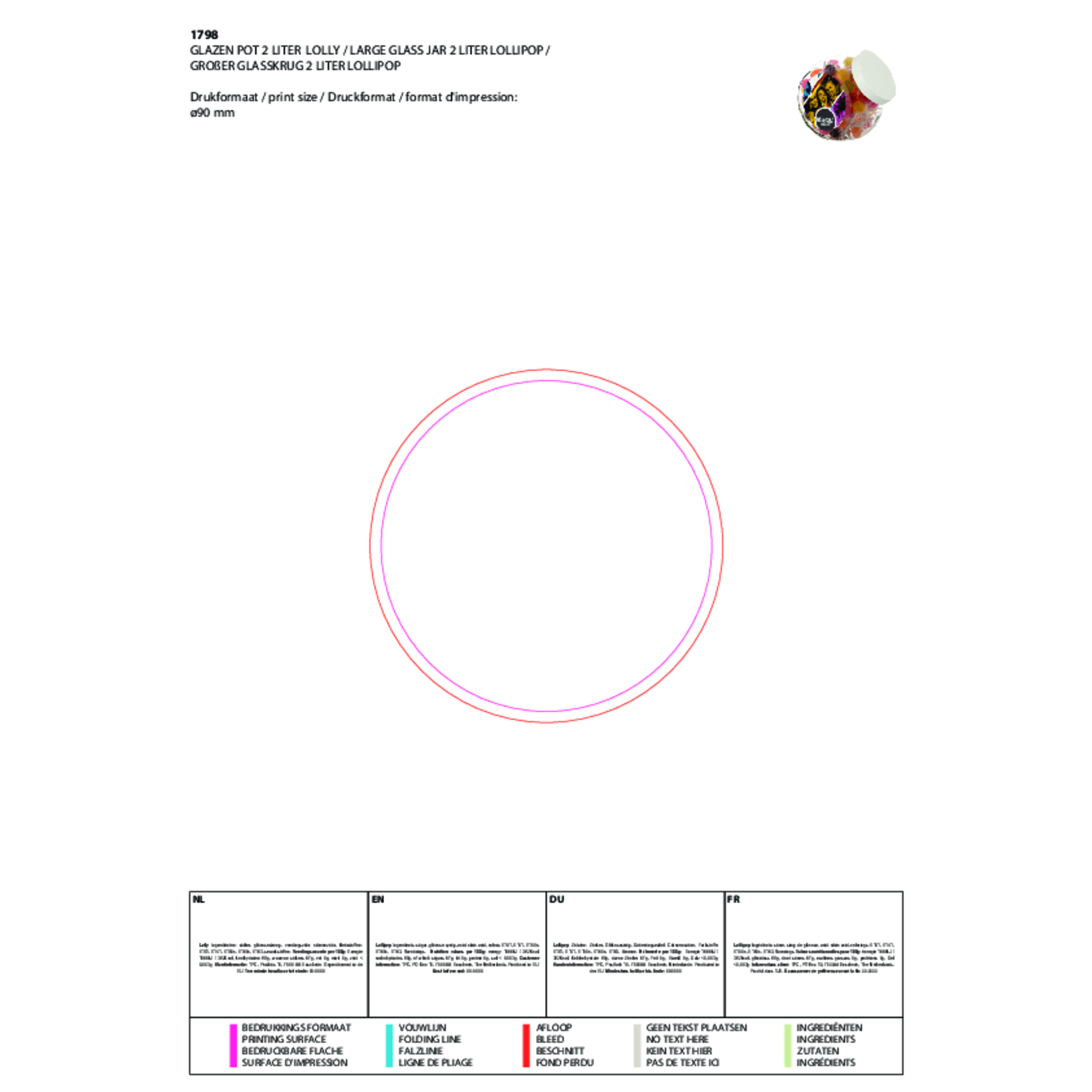 Großes 2 Liter gefüllt mit Süßigkeiten (weiß, Glas, 1595g) als ...