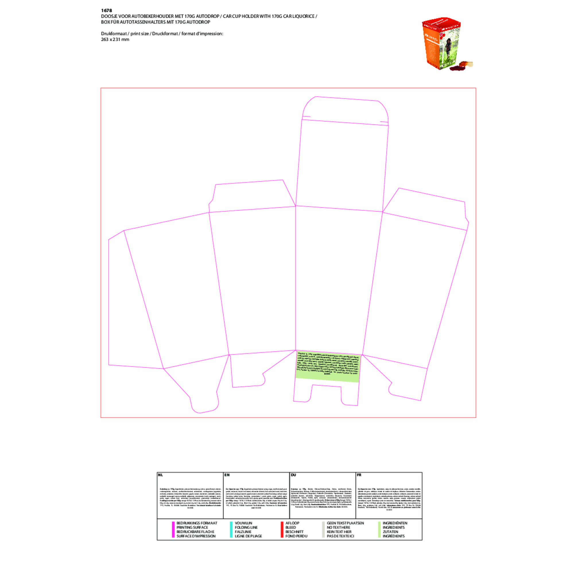 Box für Auto-Getränkehalter mit Lakritze (Papier, 180g) als ...