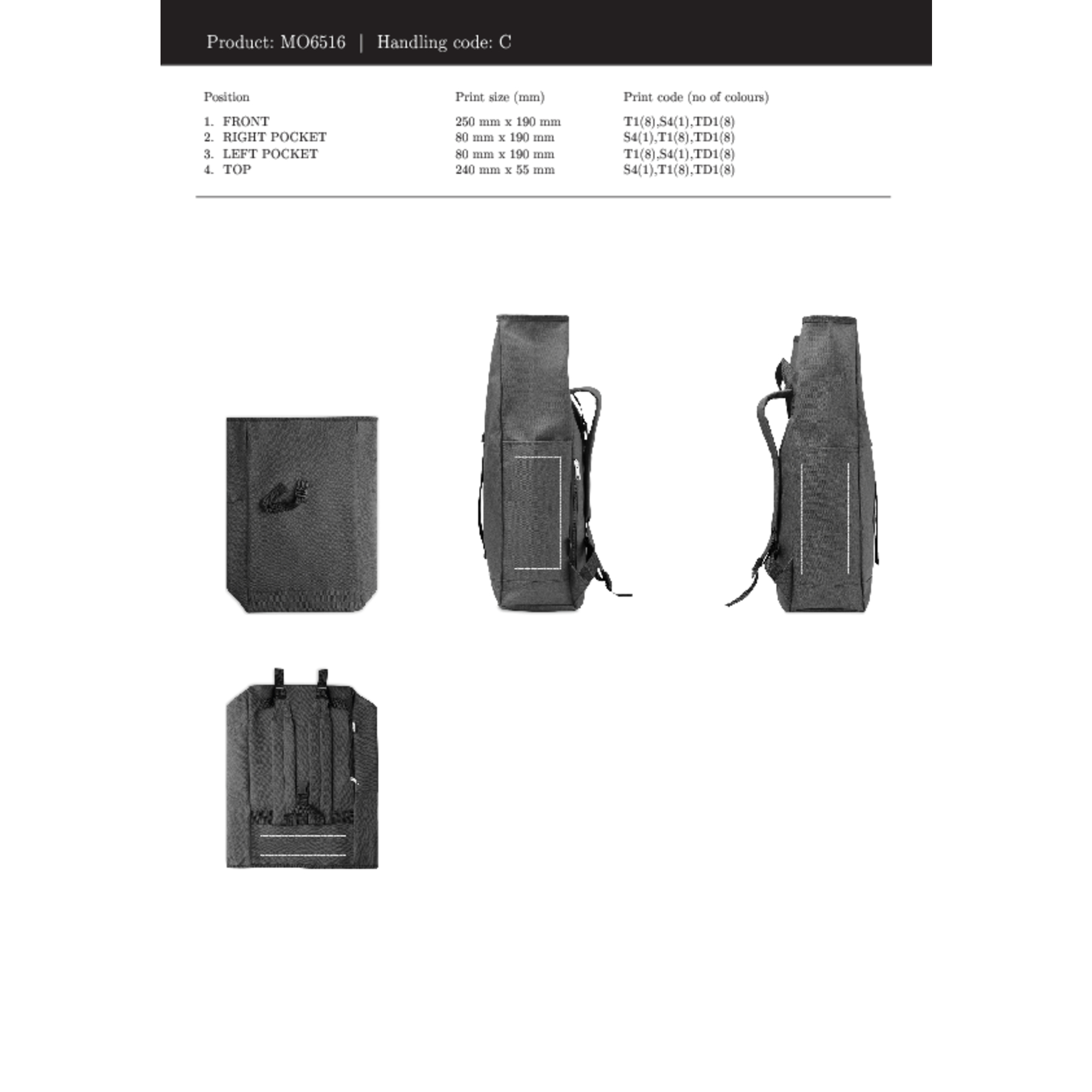 Rucksack 600D UDINE (schwarz, RPET, 260g) als Werbemittel Auf GIFFITS ...