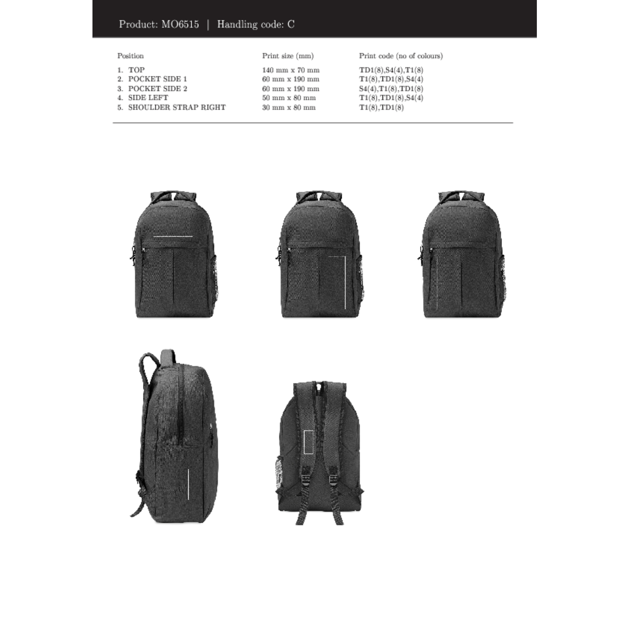 Rucksack 600D SIENA (schwarz, RPET, 260g) als Werbegeschenke Auf ...