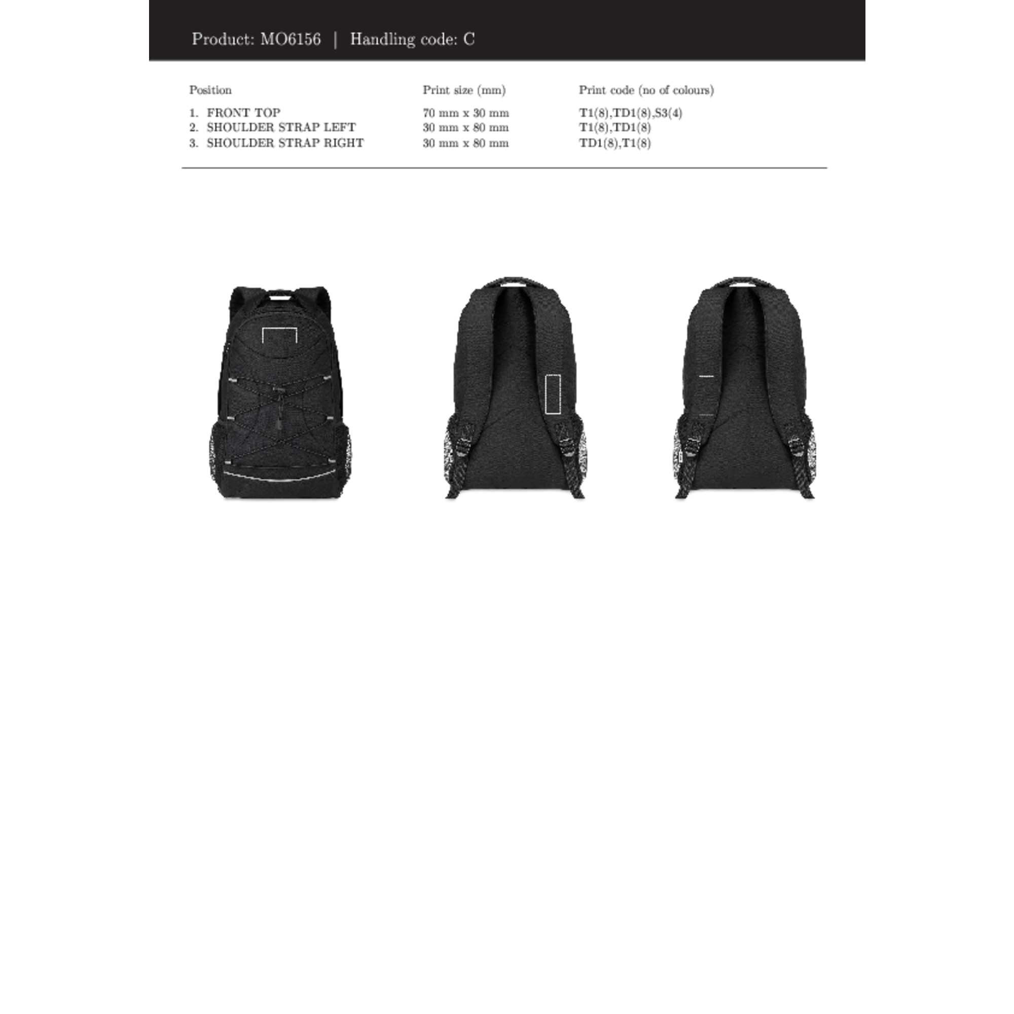 Rucksack 600D RPET MONTE LOMO (schwarz, RPET-PU, 346g) als Werbemittel ...