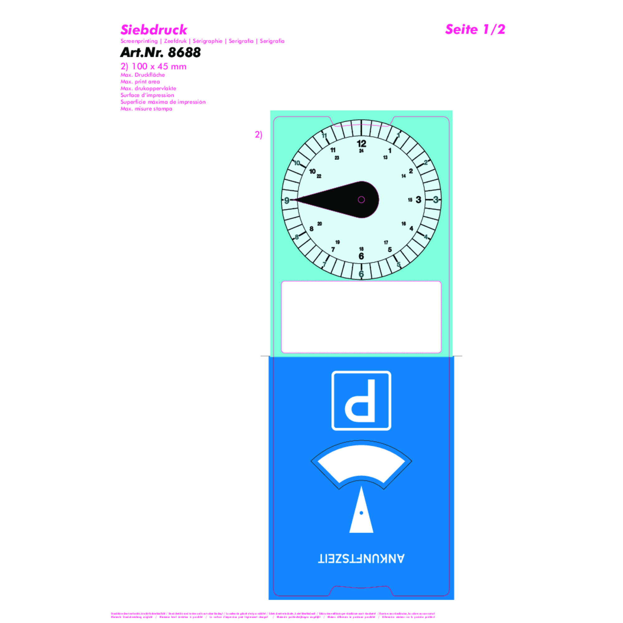 Kartonparkscheibe "Pendler" (blau, hellblau, PAP, 16g) als ...