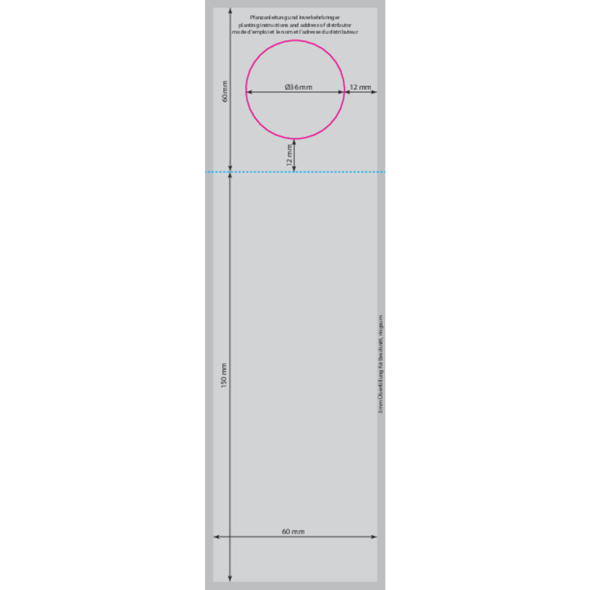 Flaschenanhänger Blumenwiese (grau, Papier, Samen, 1g) als ...