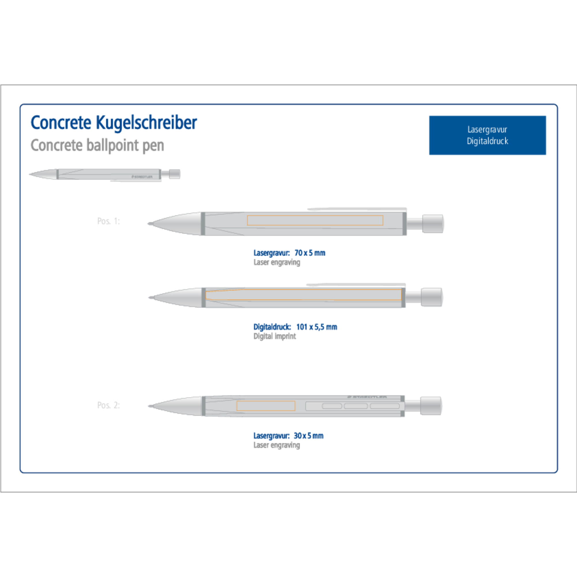 STAEDTLER Concrete Kugelschreiber (rot, Beton, Metall, 55g) als ...