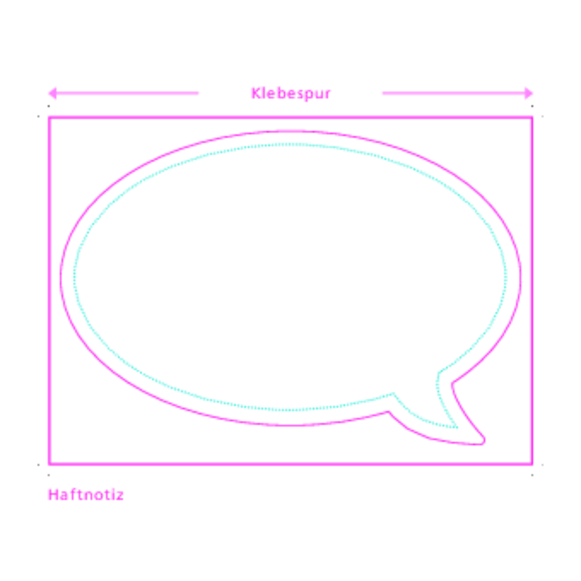 Haftnotiz Form 125 × 72,100 Blatt, Oval (individuell, 79g) als ...