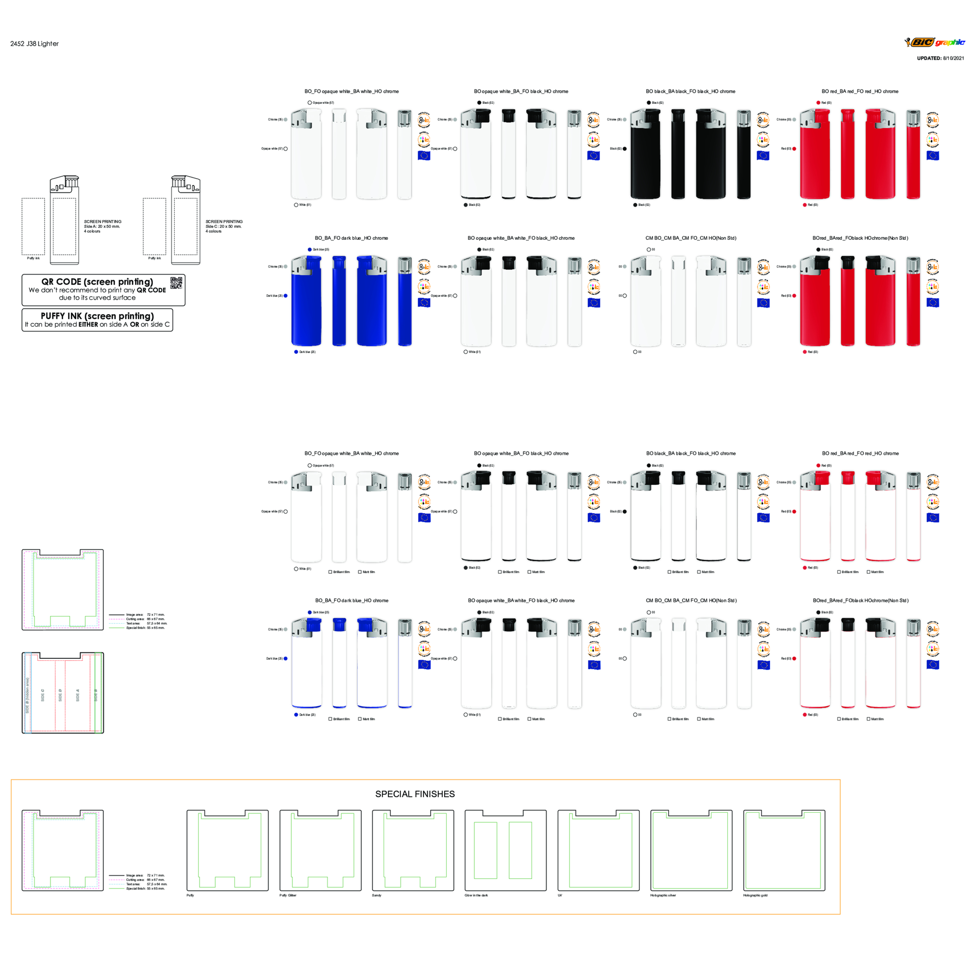 BIC ® J38 Digital Wrap Feuerzeuge (weiß, Kunststoff, Metall, 22g) als ...