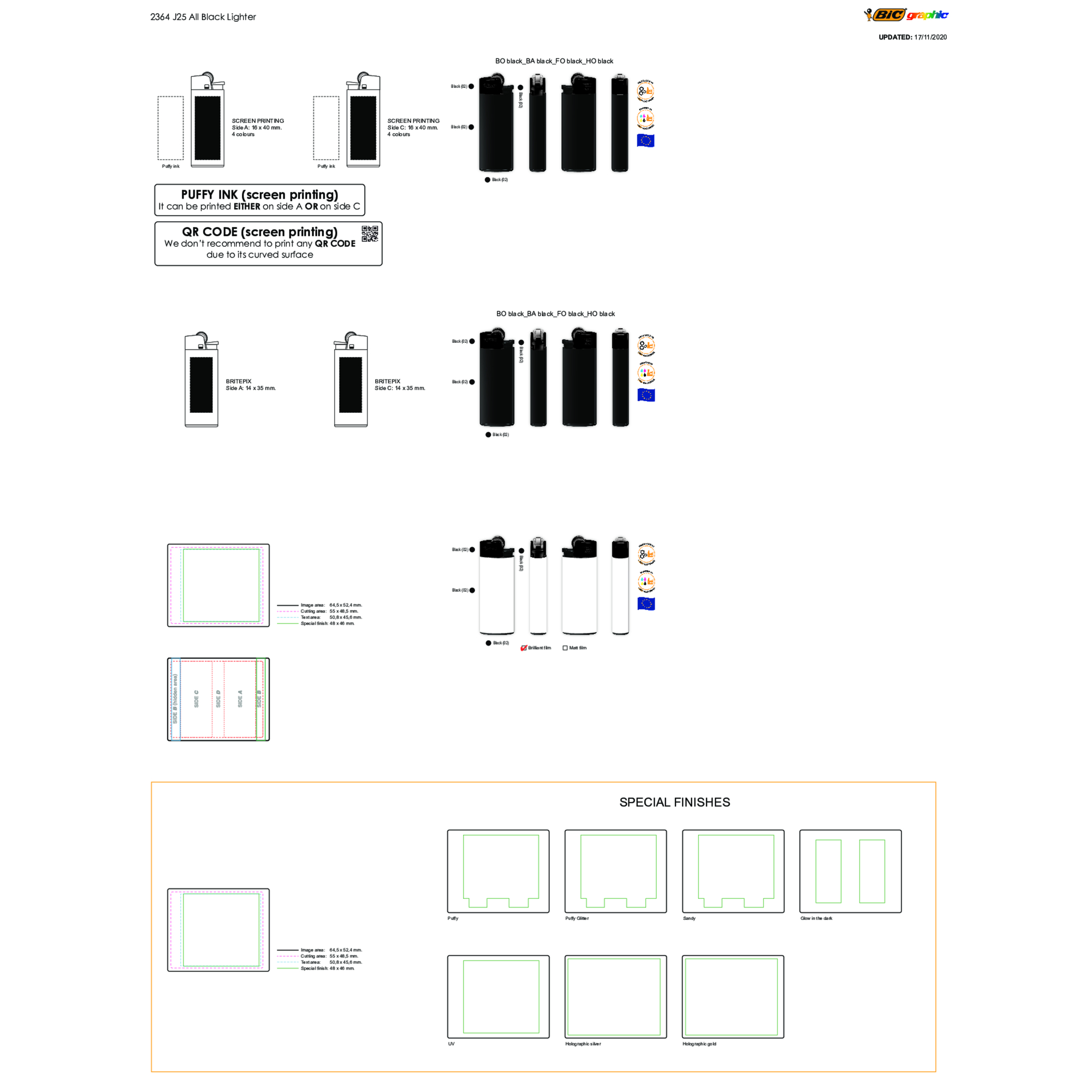 BIC ® J25 All black Feuerzeuge (schwarz, Delrin®, Stahl, 13g) als ...