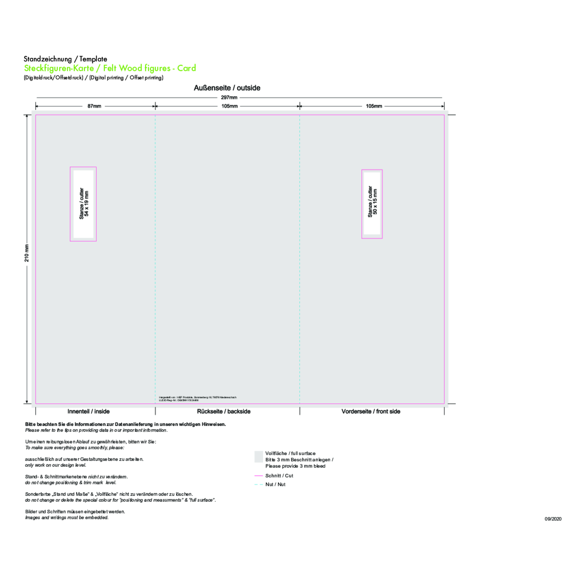 Steckfiguren-Karte Filz - Engel 4/4-c (individuell, Filz, Papier, Holz ...